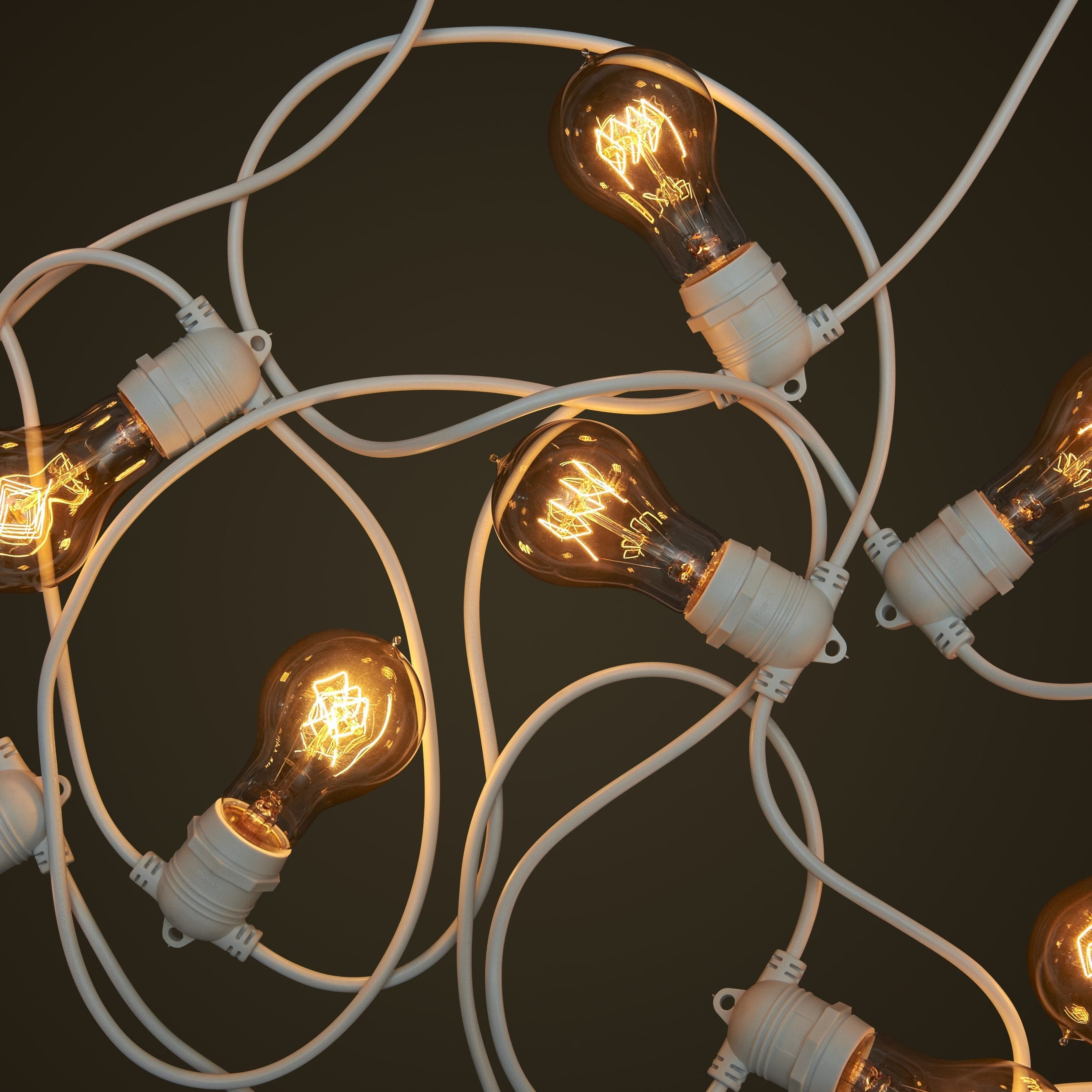 White 10 Meter / Socket String Light Kit - Edison Outdoor Party Lights White 10 Meter / Socket String Light Kit - Edison Outdoor Party Lights