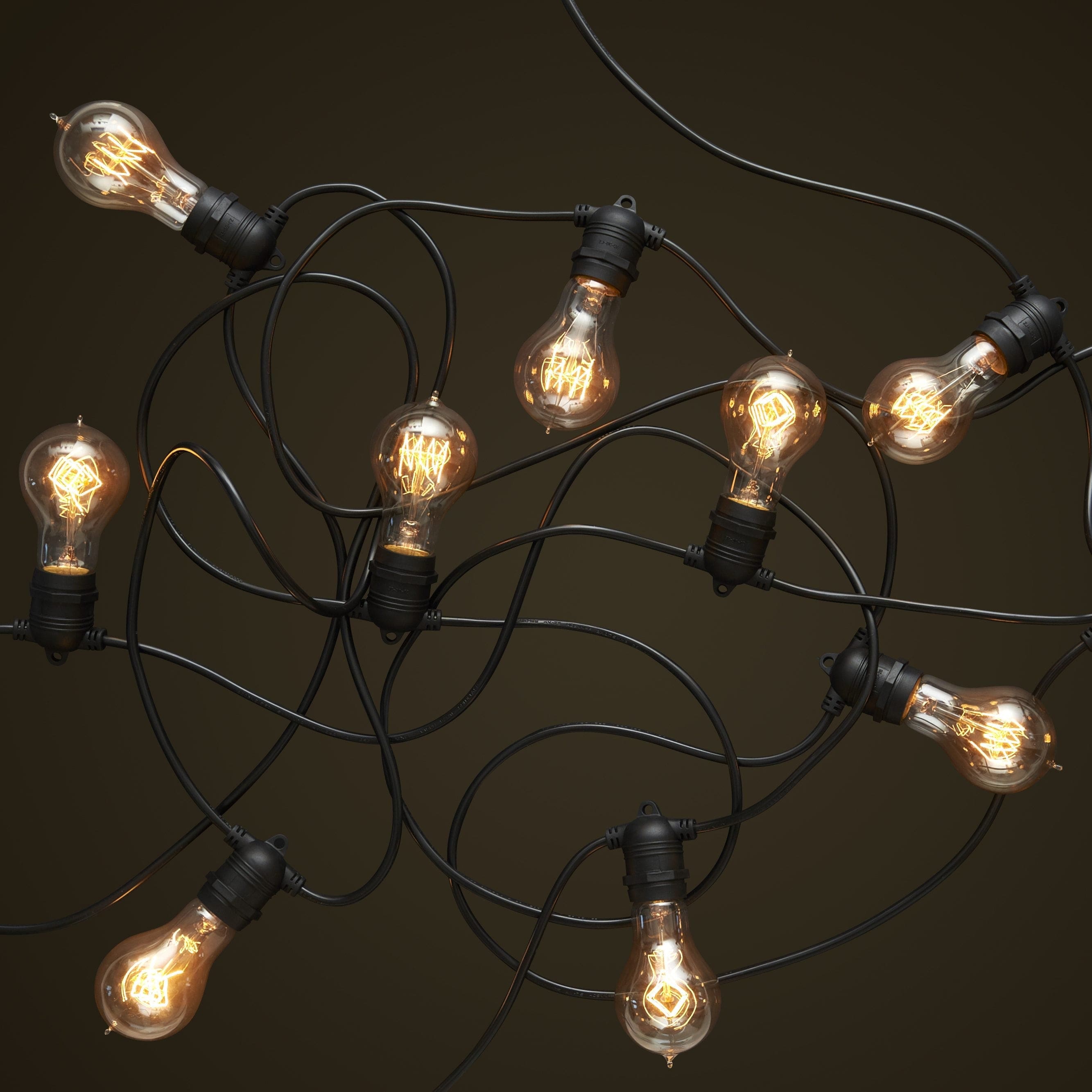 Black 20m Festoon String Light Choice Of Decorative Festoon Globes